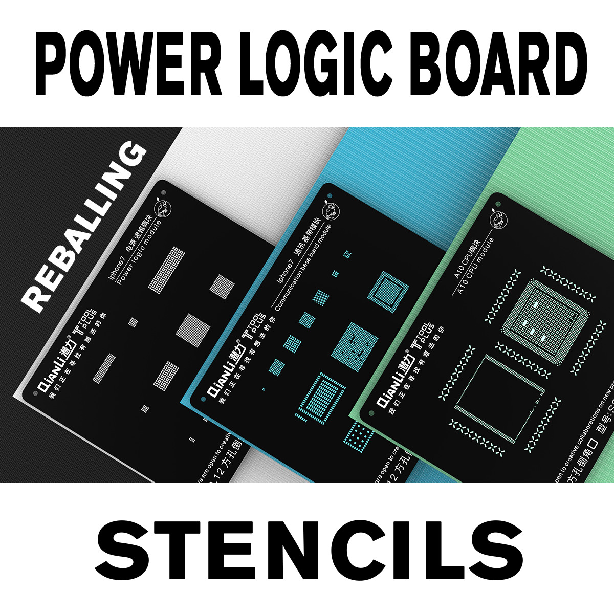 QianLi iPhone 3D Black Power Logic Module Reballing Stencils – Repairs ...